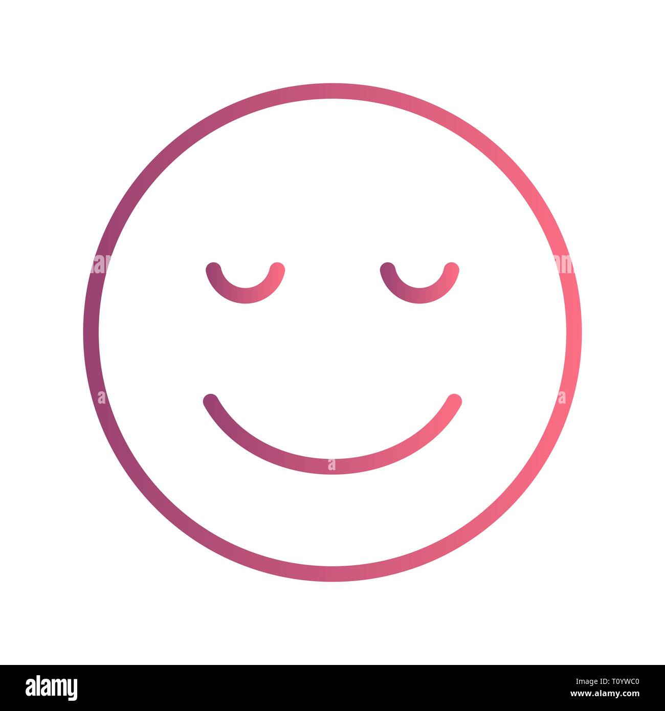 Icône Emoji calme Illustration Photo Stock - Alamy