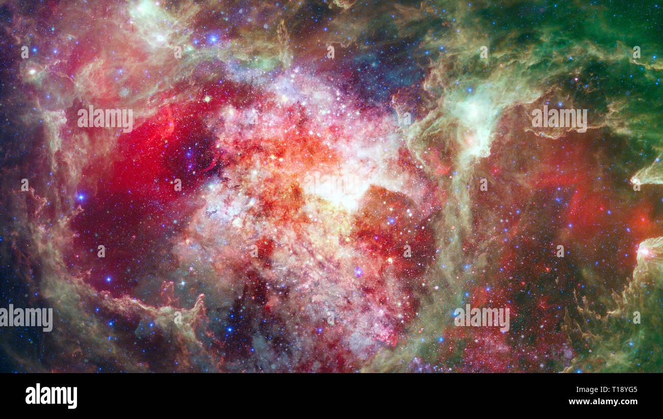 Nuage de gaz de la nébuleuse dans l'espace extra-atmosphérique. Arrière ...