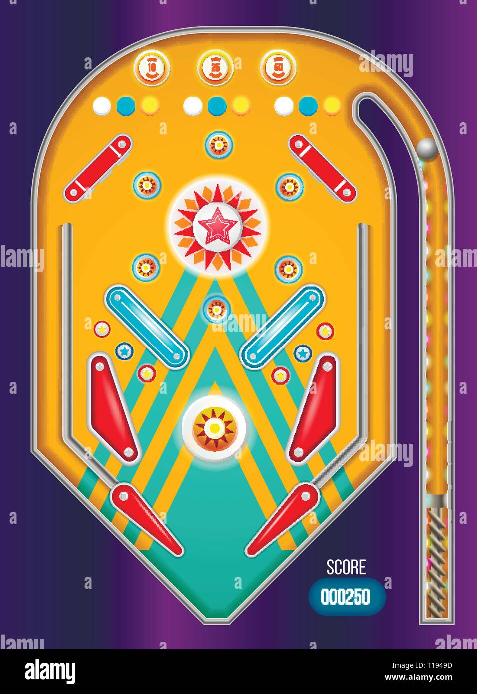 Jeu flipper vintage Banque d'images vectorielles - Alamy