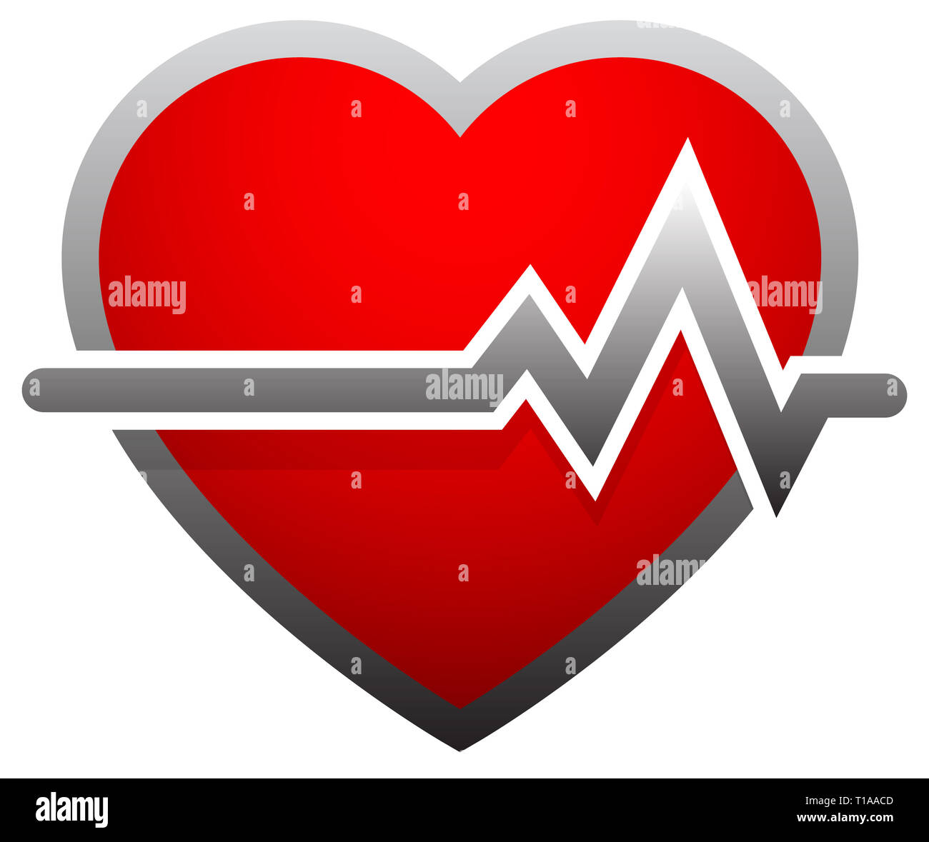 Coeur avec du rythme cardiaque, de la fréquence cardiaque. ECG, ECG ...