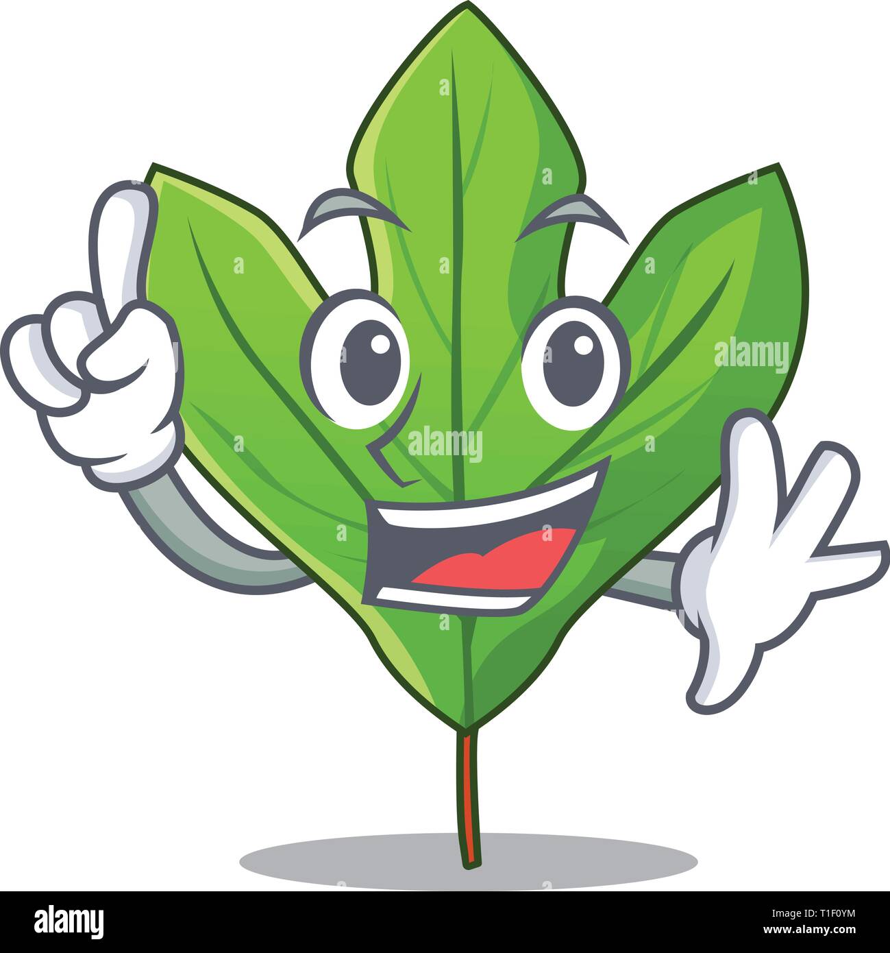 Feuilles de sassafras doigt dans la forme cartoon vector illustration ...