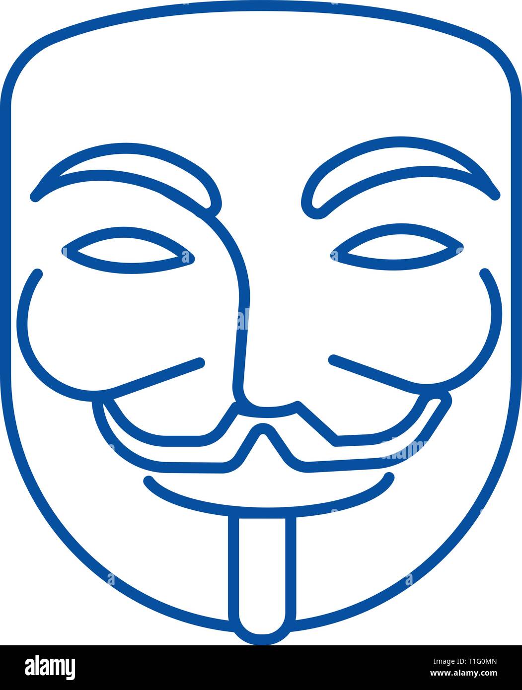 Anonymous,mask carnival,hacker icône ligne concept. Anonymous,mask ...