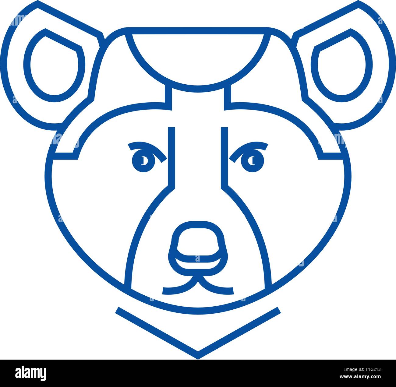 L'icône de la ligne illustration ours concept. Illustration de l'ours ...