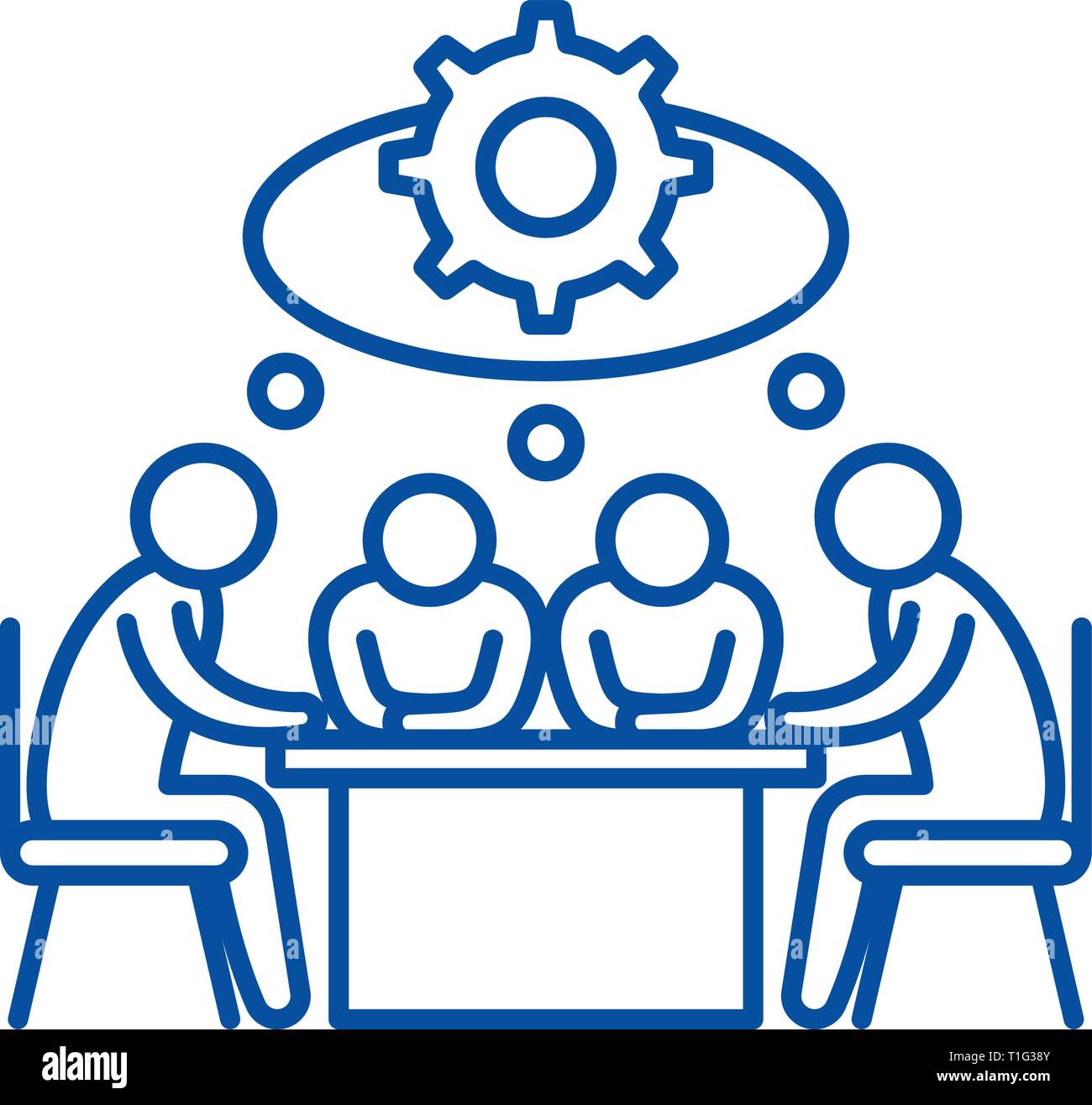 L'icône de la ligne de réflexion concept. Télévision de remue-méninges ...