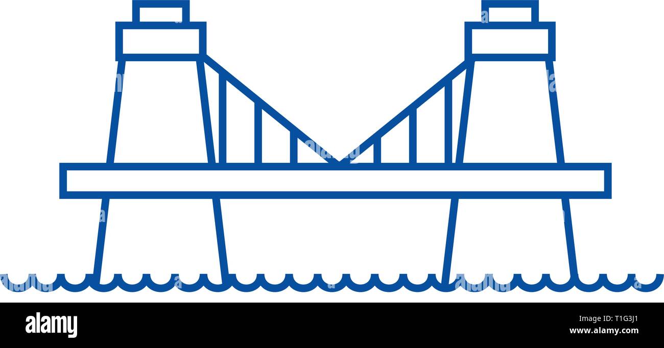 Pont suspendu la nuit avec circulation Banque d'images vectorielles - Alamy