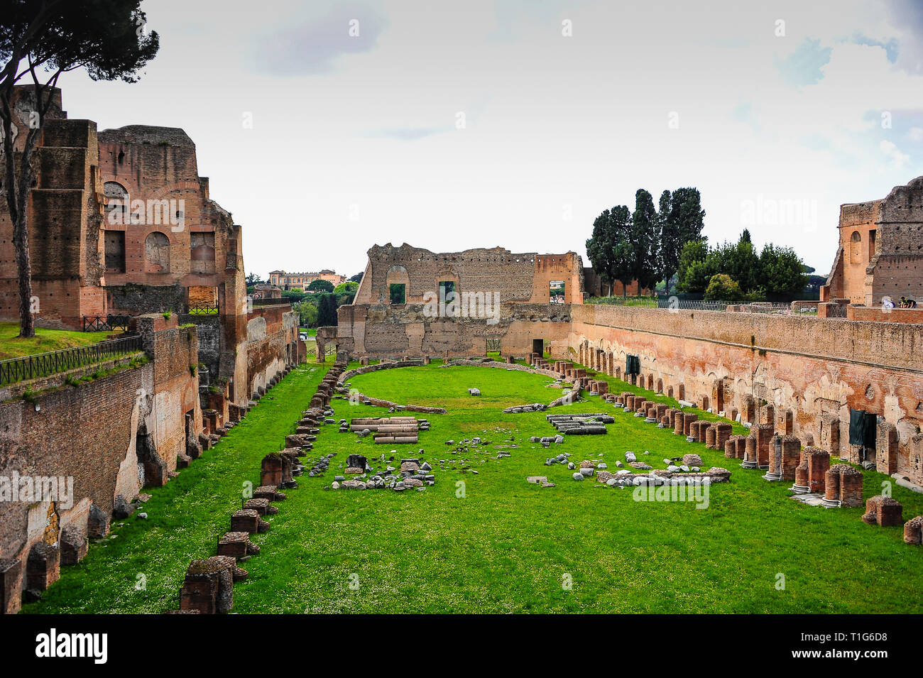 Le Circus Maximus sur le Mont Palatin, Rome, Italie. Ruines d'une ...