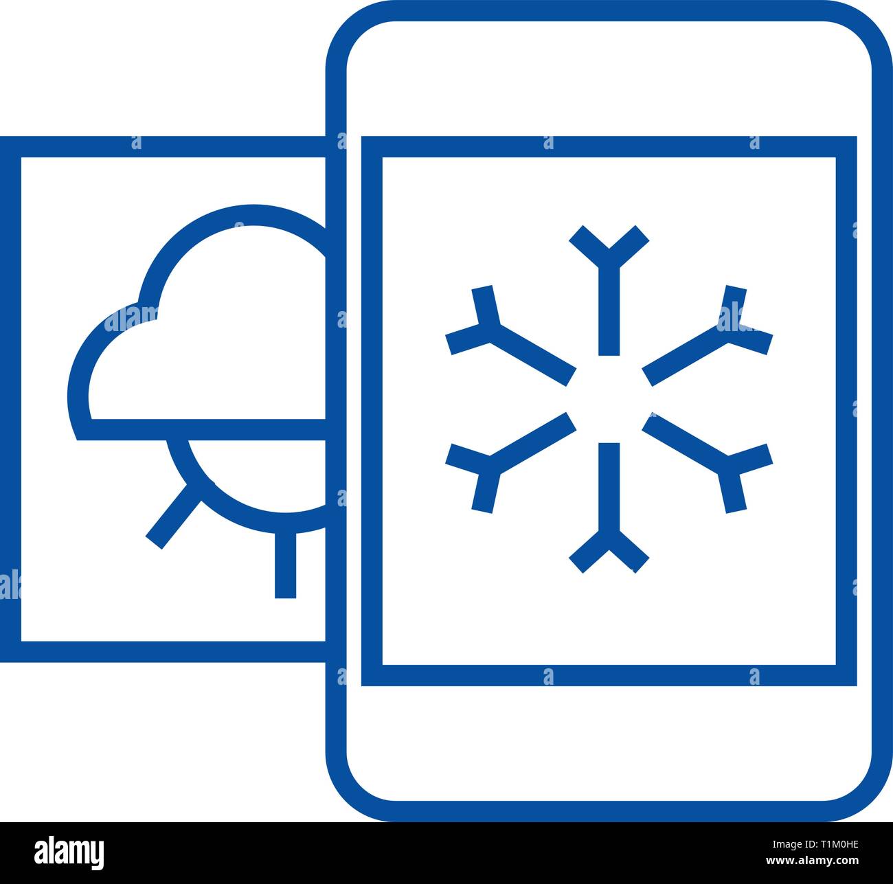 La météo, l'icône de la ligne du smartphone mobile concept. Météo ...