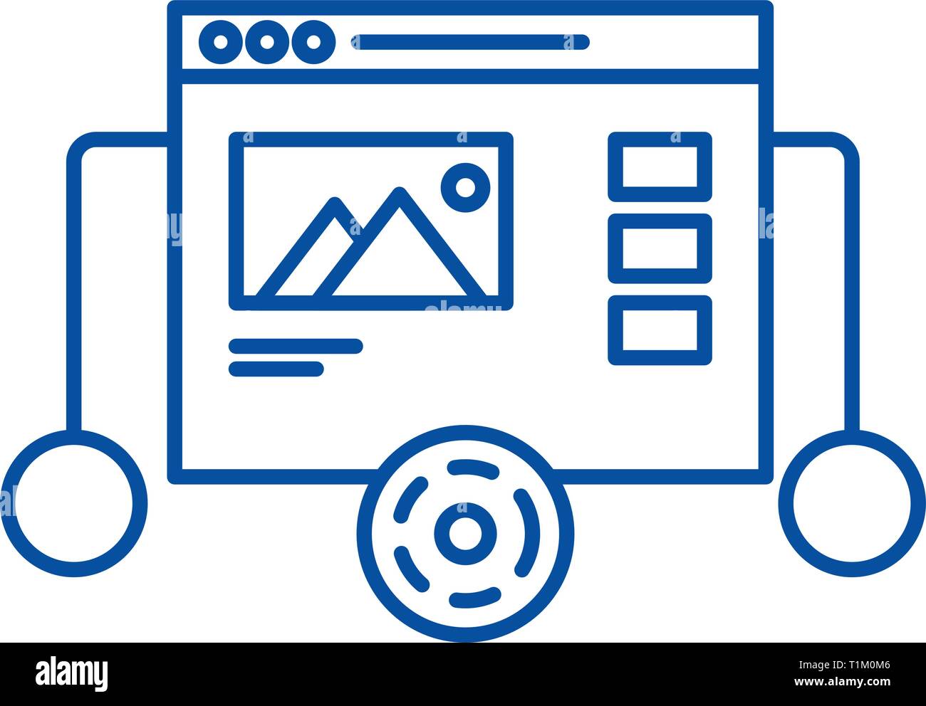 L'icône de la ligne de prototypage de site web concept. Prototypage de ...