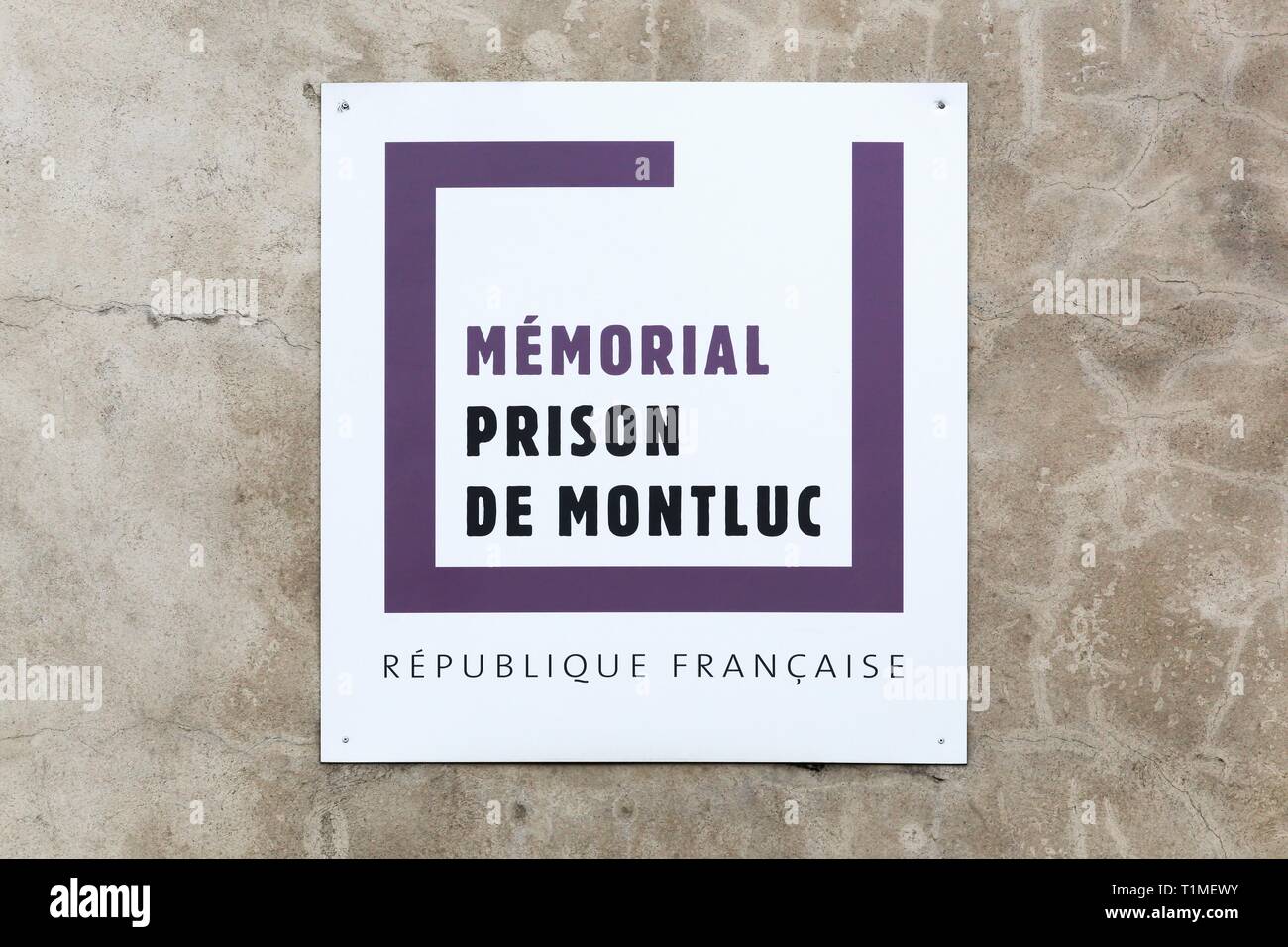 La prison Montluc Memorial signer à Lyon, France.Prison Montluc était ...