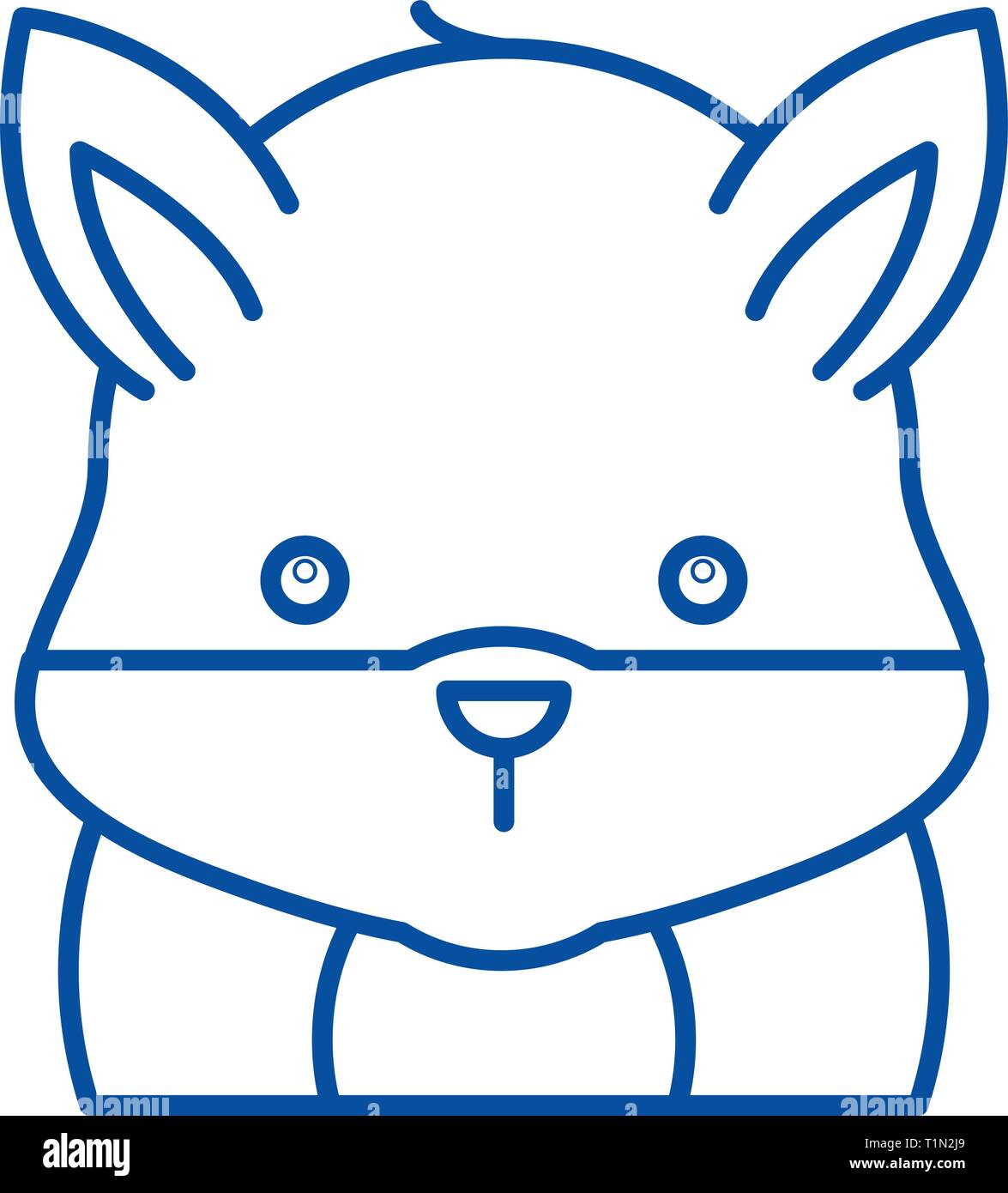 L'icône de la ligne du hamster drôle de concept. Hamster rigolo symbole ...