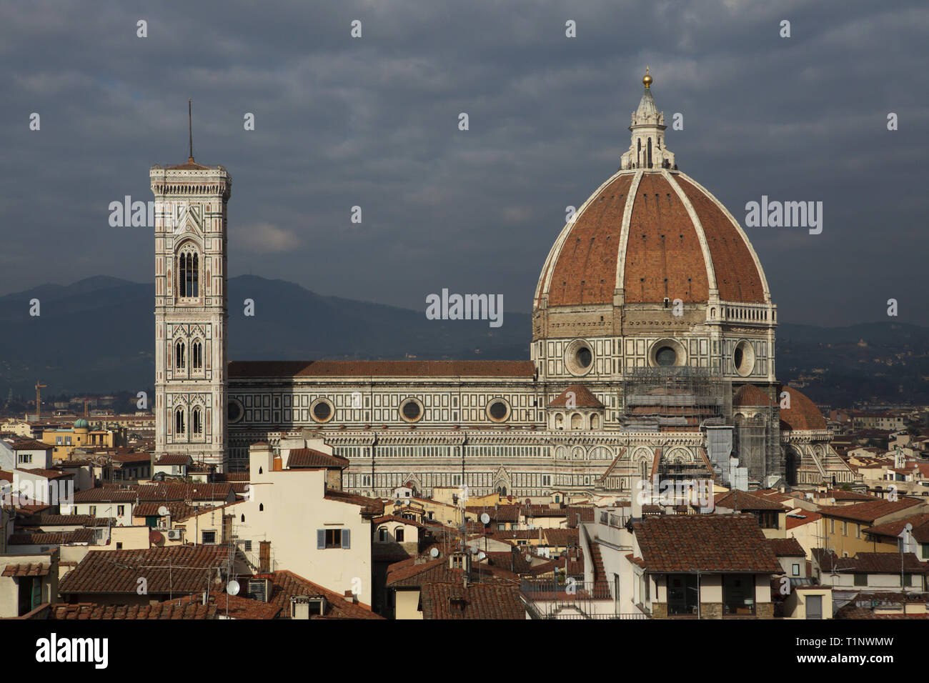 La cathédrale de Florence (Duomo di Firenze) et le campanile de Giotto ...