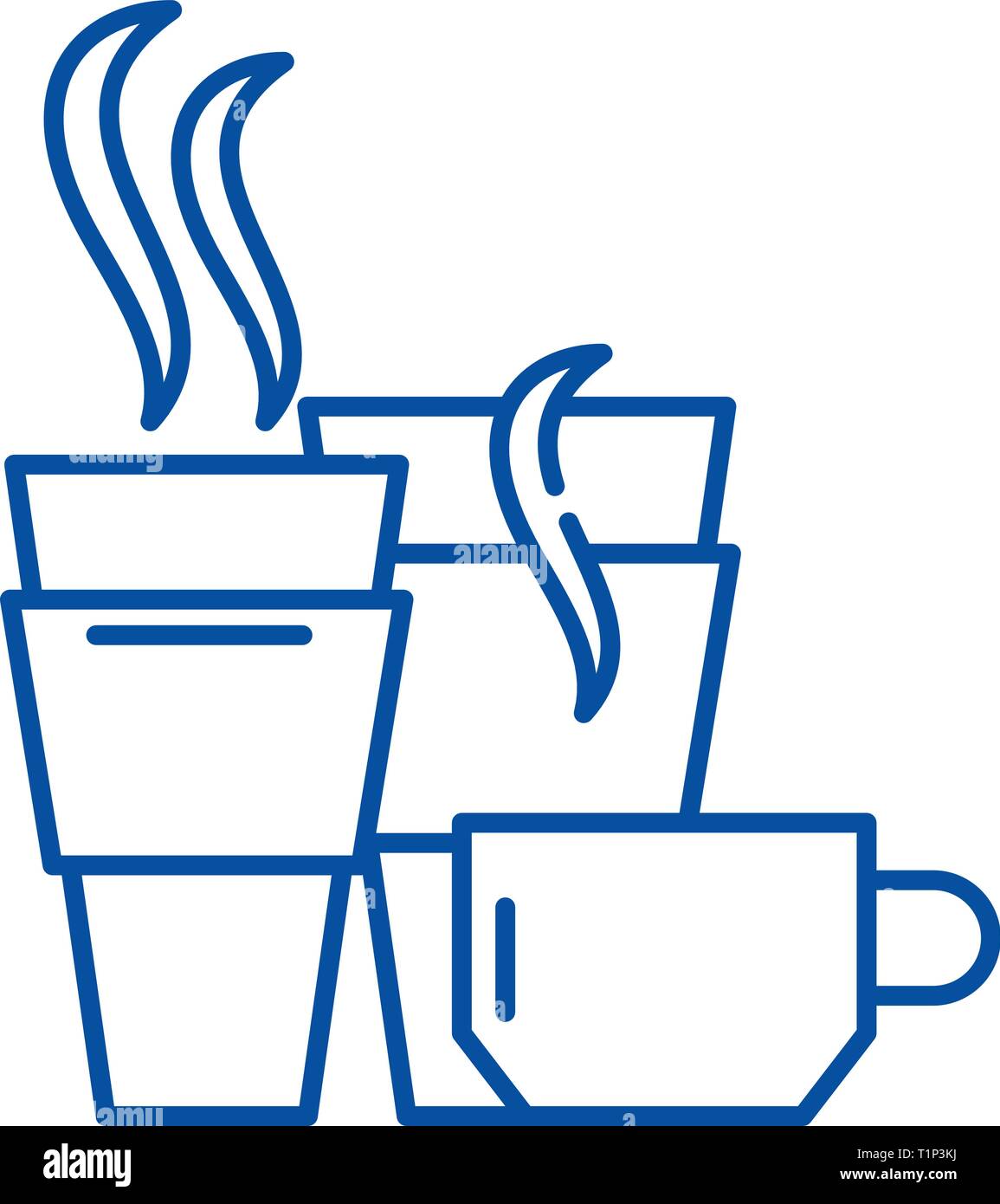 L'icône de la ligne de boissons chaudes concept. Breuvages télévision ...