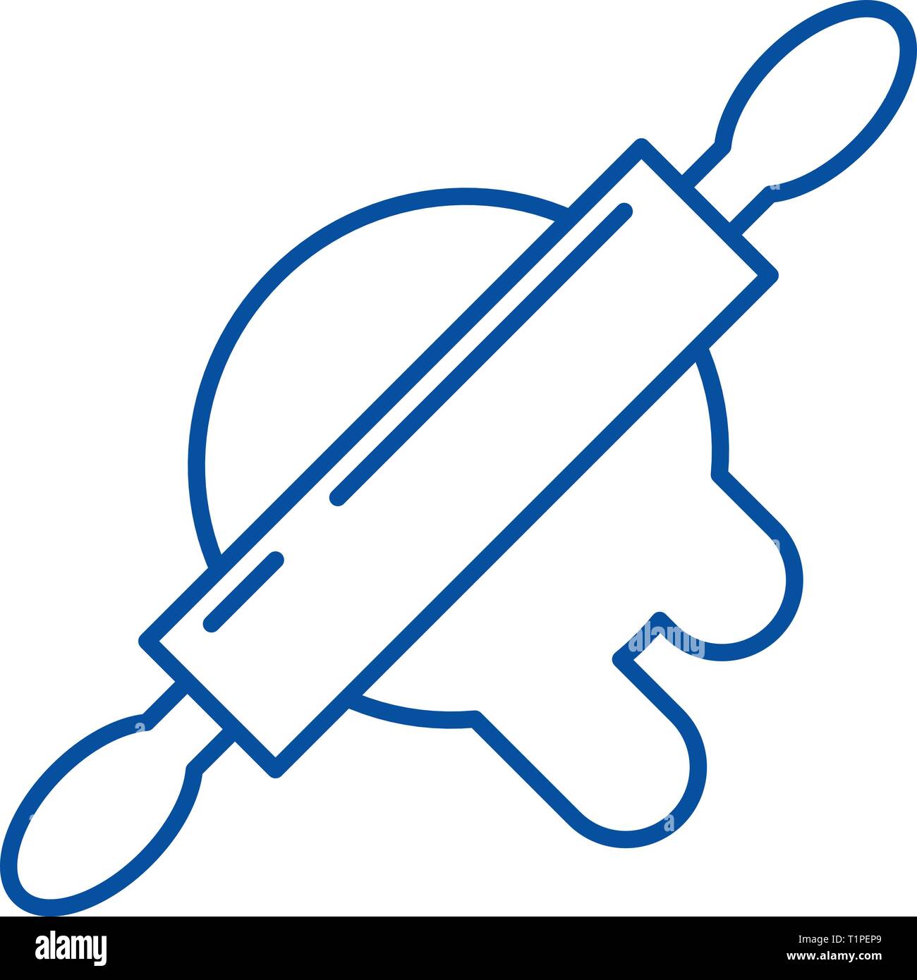 L'icône de la ligne de la préparation de la pâte. La préparation de la ...