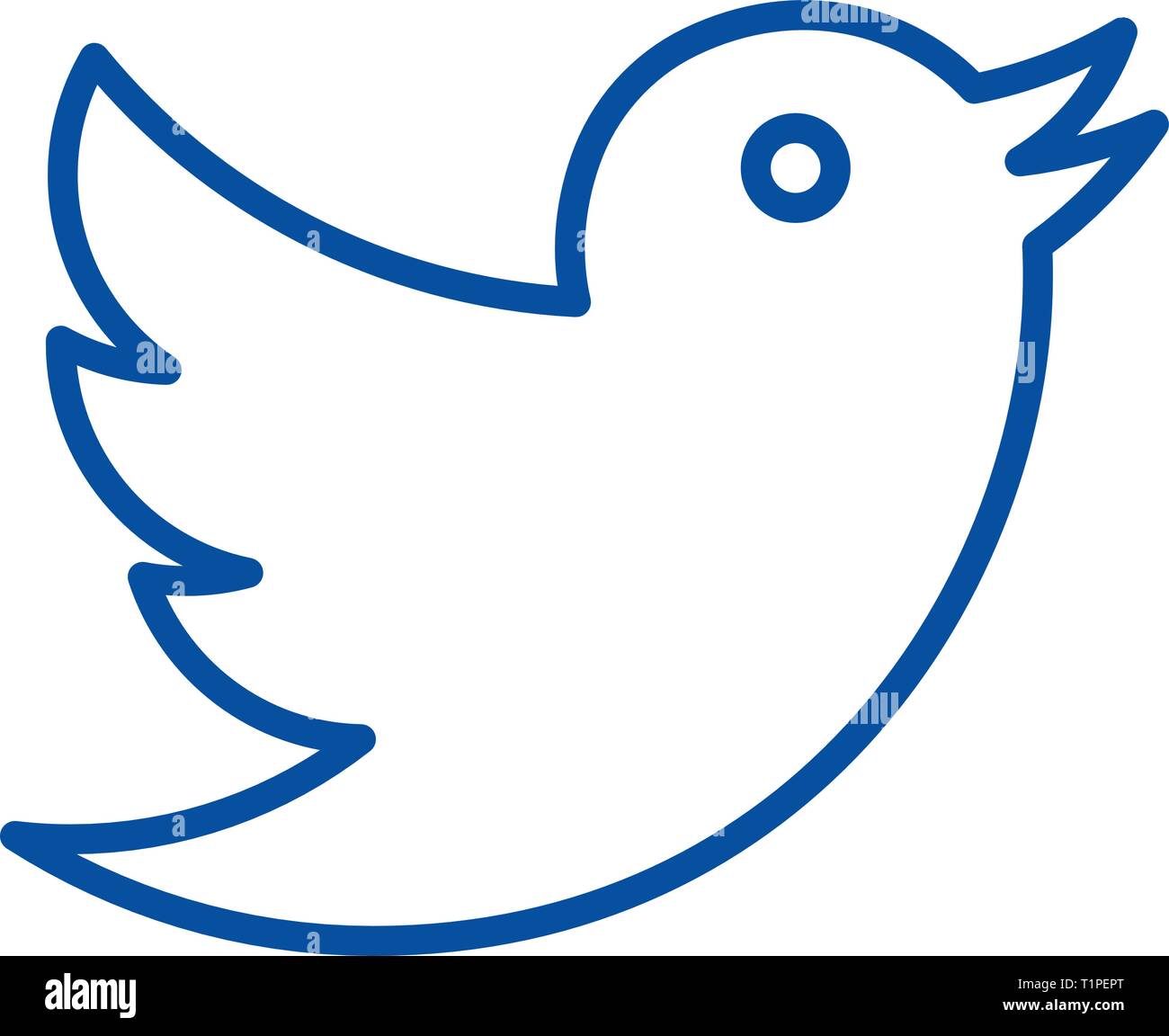 Dove,twitter icône ligne concept. Dove,twitter télévision vector ...