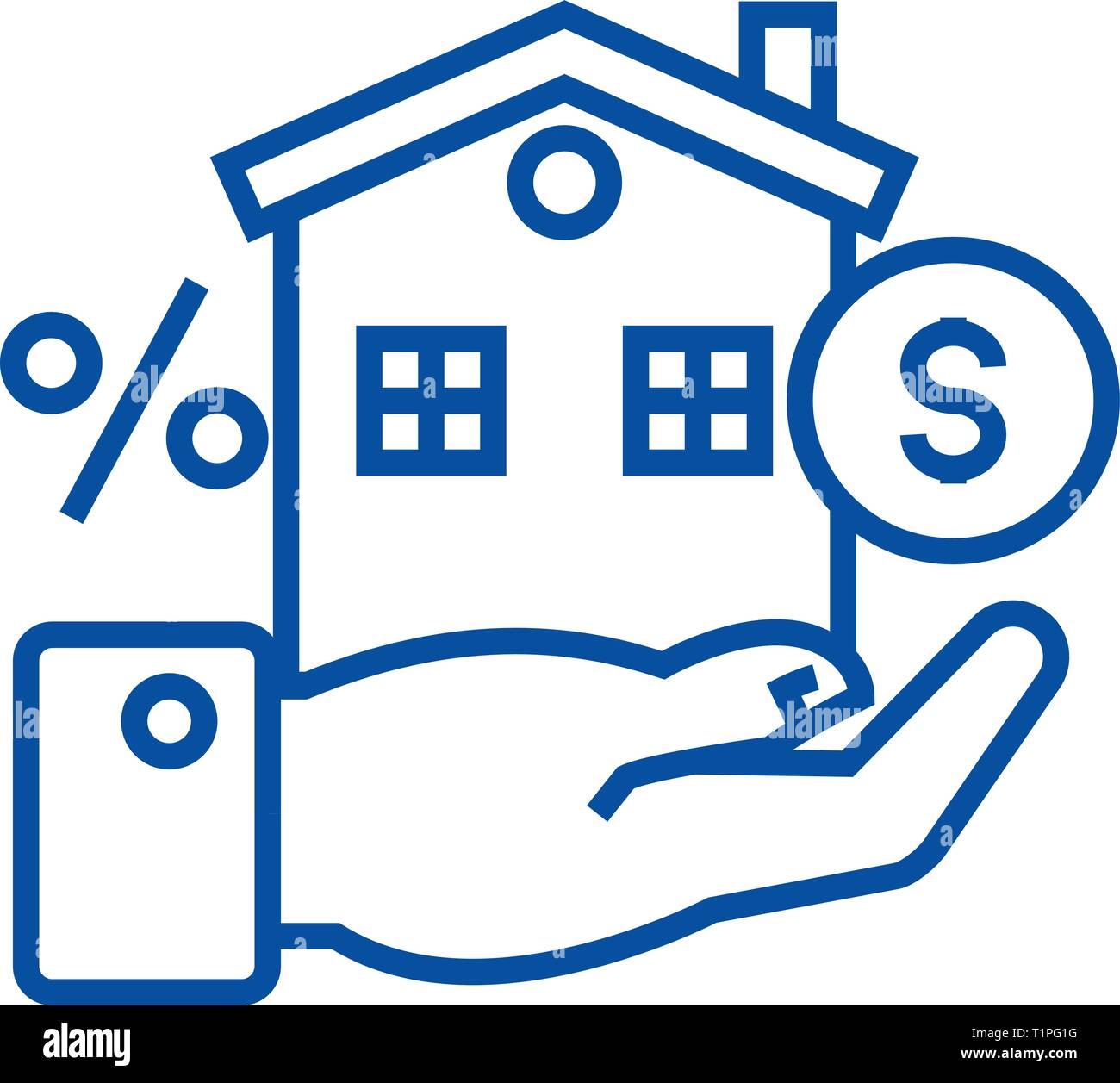 L'icône de la ligne d'investissement de propriété concept ...