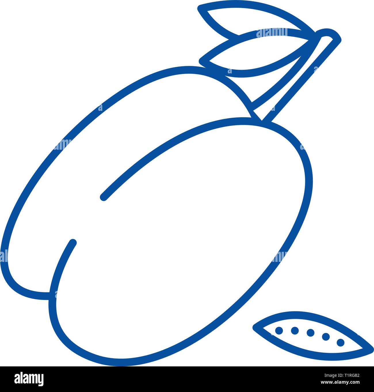 L'icône de la ligne prune concept. Plum', signe, symbole vecteur ...