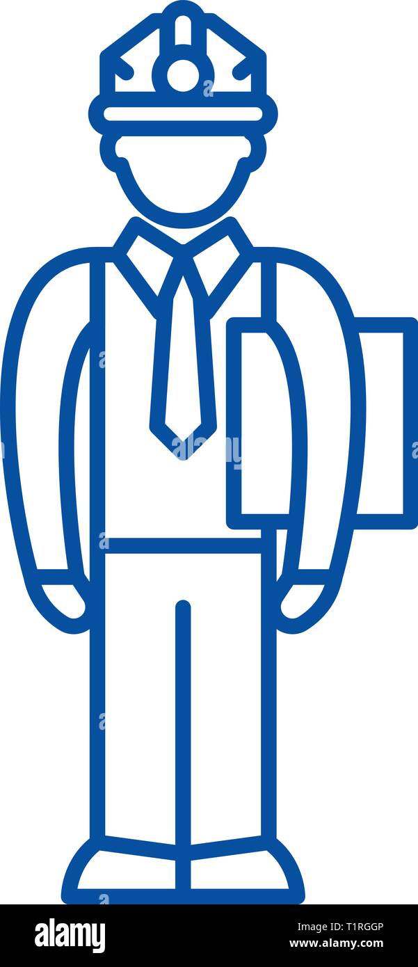 L'icône de la ligne du gestionnaire de production concept. Responsable ...