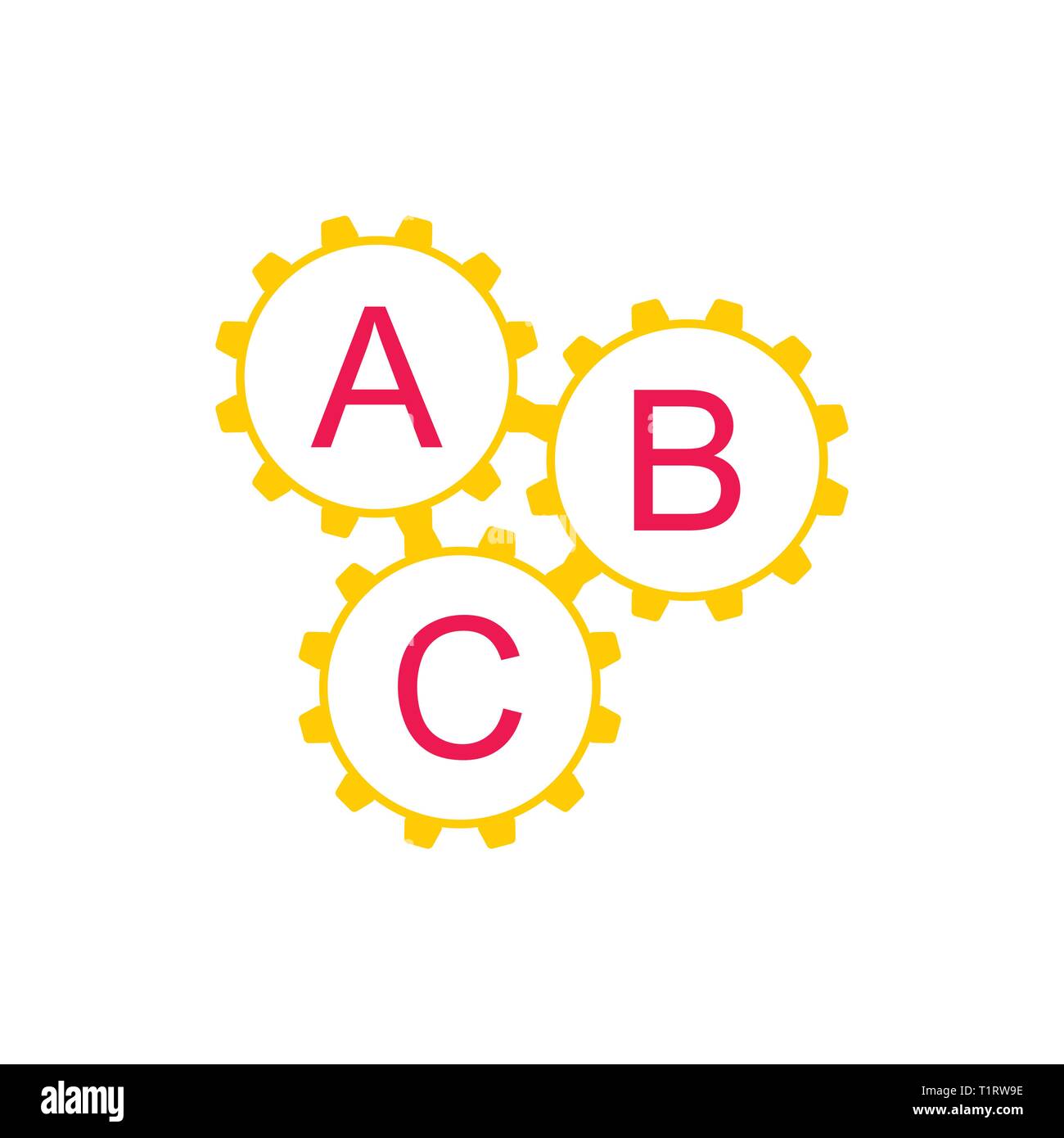 Le symbole du système abc machine cog vector Image Vectorielle Stock ...