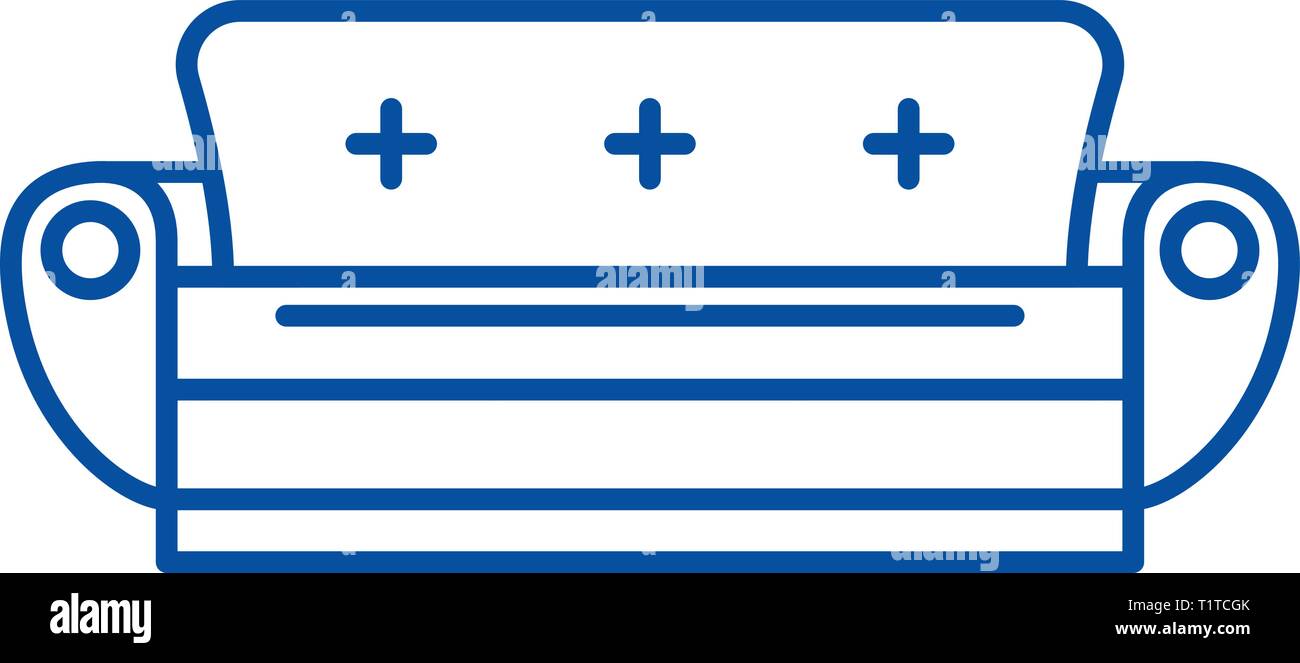 L'icône de la ligne canapé concept. Canapé télévision vector symbole ...