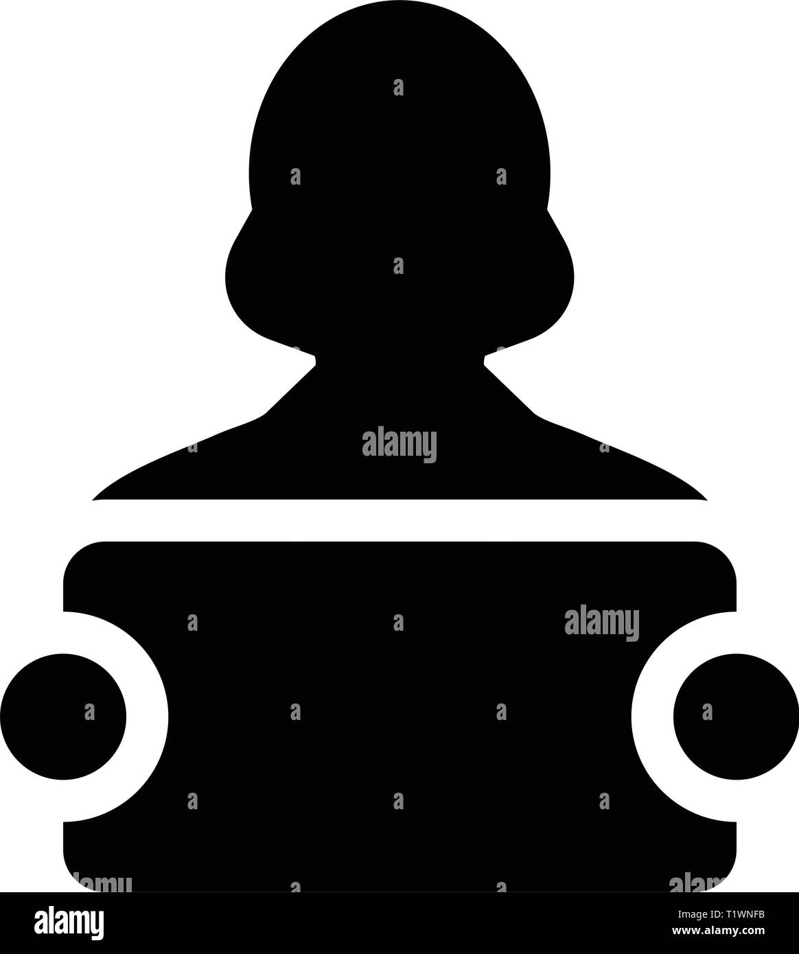 L'icône de la presse féminine vecteur symbole avatar profil de personne ...