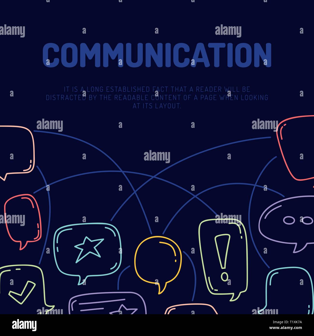 Illustration vecteur de dialogue main dessiner les bulles avec des ...