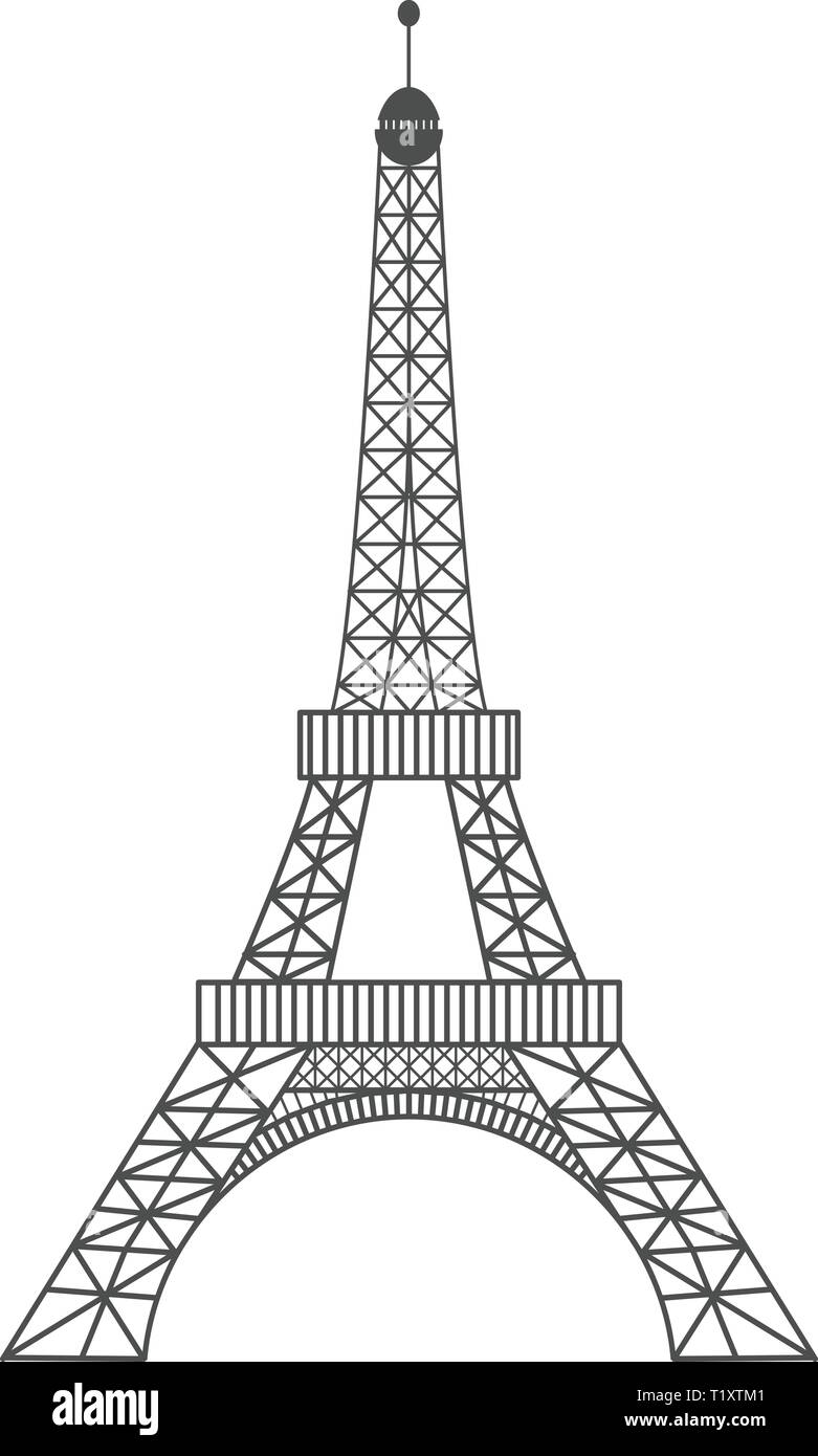 Vector illustration moderne de la Tour Eiffel. Vector illustration noir ...