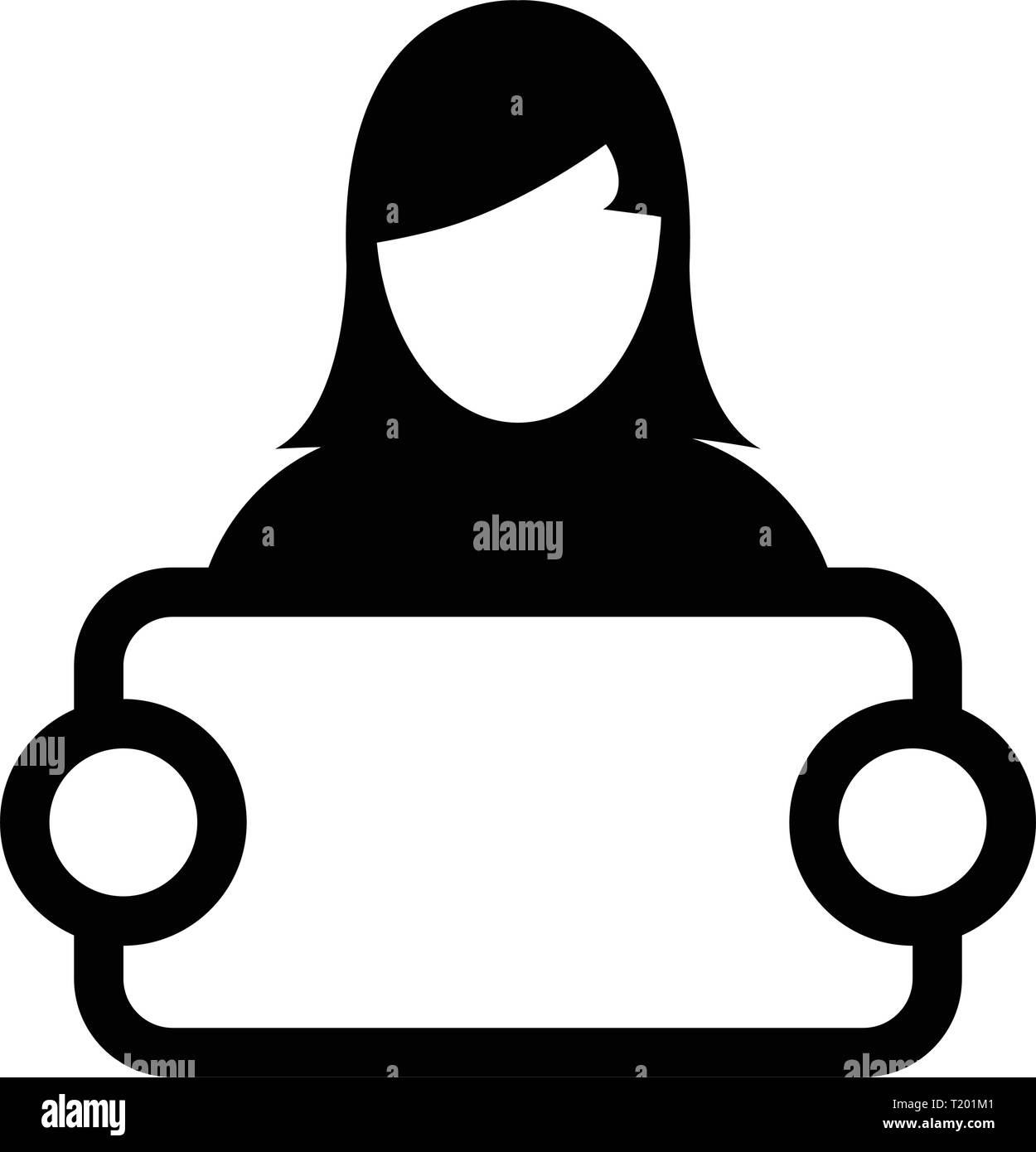 Icône annonce femelle vecteur symbole avatar profil de personne avec ...