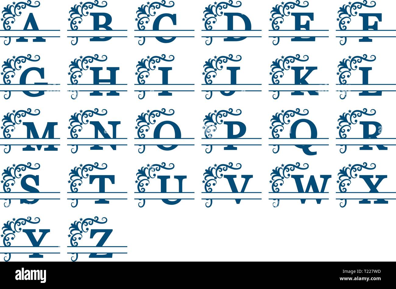 Split, Split monogramme alphabet lettre Alphabet monogramme, font du châssis Image Vectorielle ...