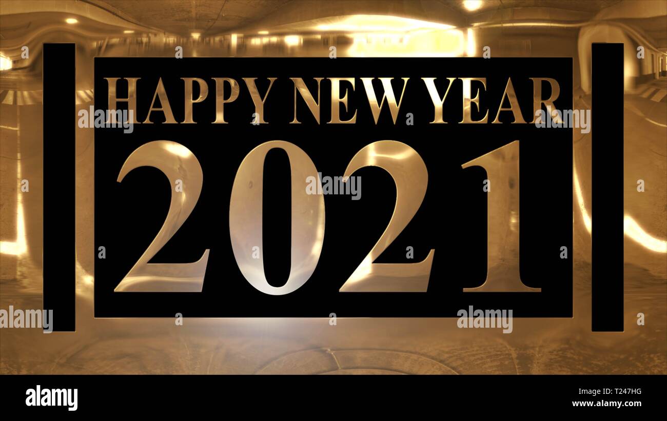 Texte d'or et brillant de 'Bonne Année 2021' avec cadre doré et fond ...