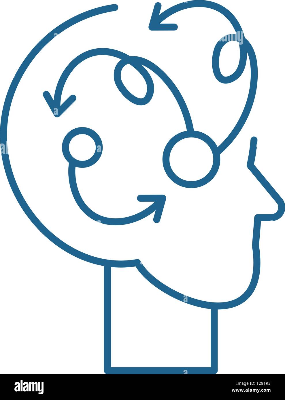 L'icône de la ligne de pensée algorithmique concept. La pensée ...