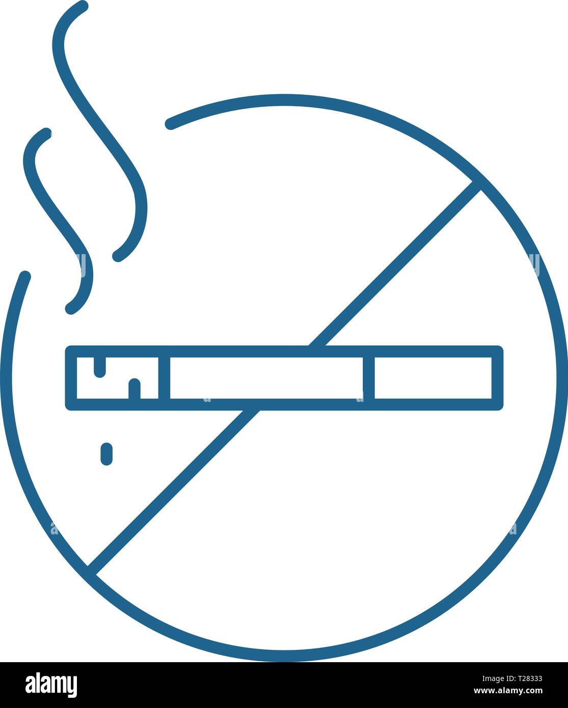 Ne pas fumer icône ligne concept. Ne pas fumer télévision vector ...