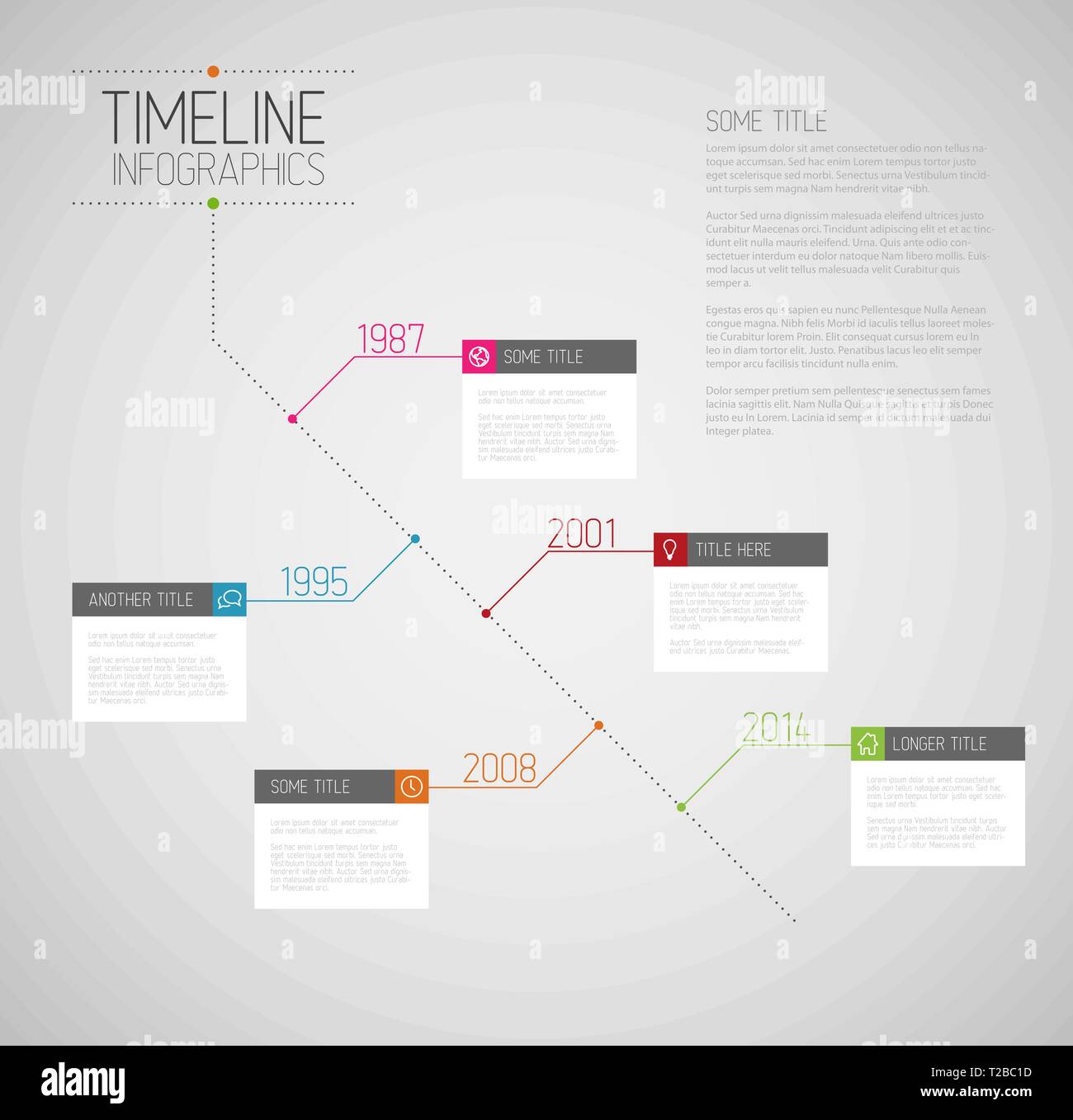 Infographie vecteur timeline diagonale avec des icônes de modèle de ...