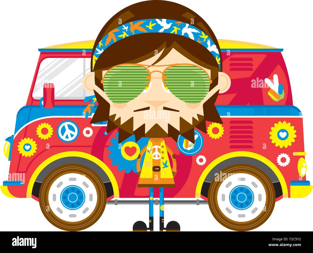 1960s hippies hippie Banque d'images vectorielles - Alamy