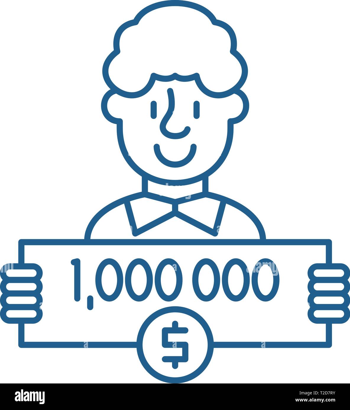 L'icône de la ligne de un million de dollars. Un million de dollars ...