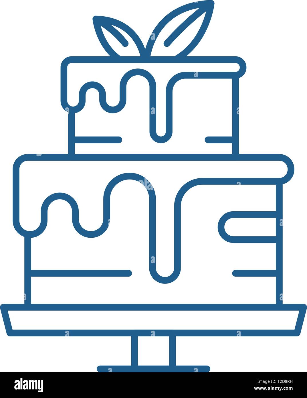 L'icône de la ligne du pudding concept. Télévision de pudding, signe ...