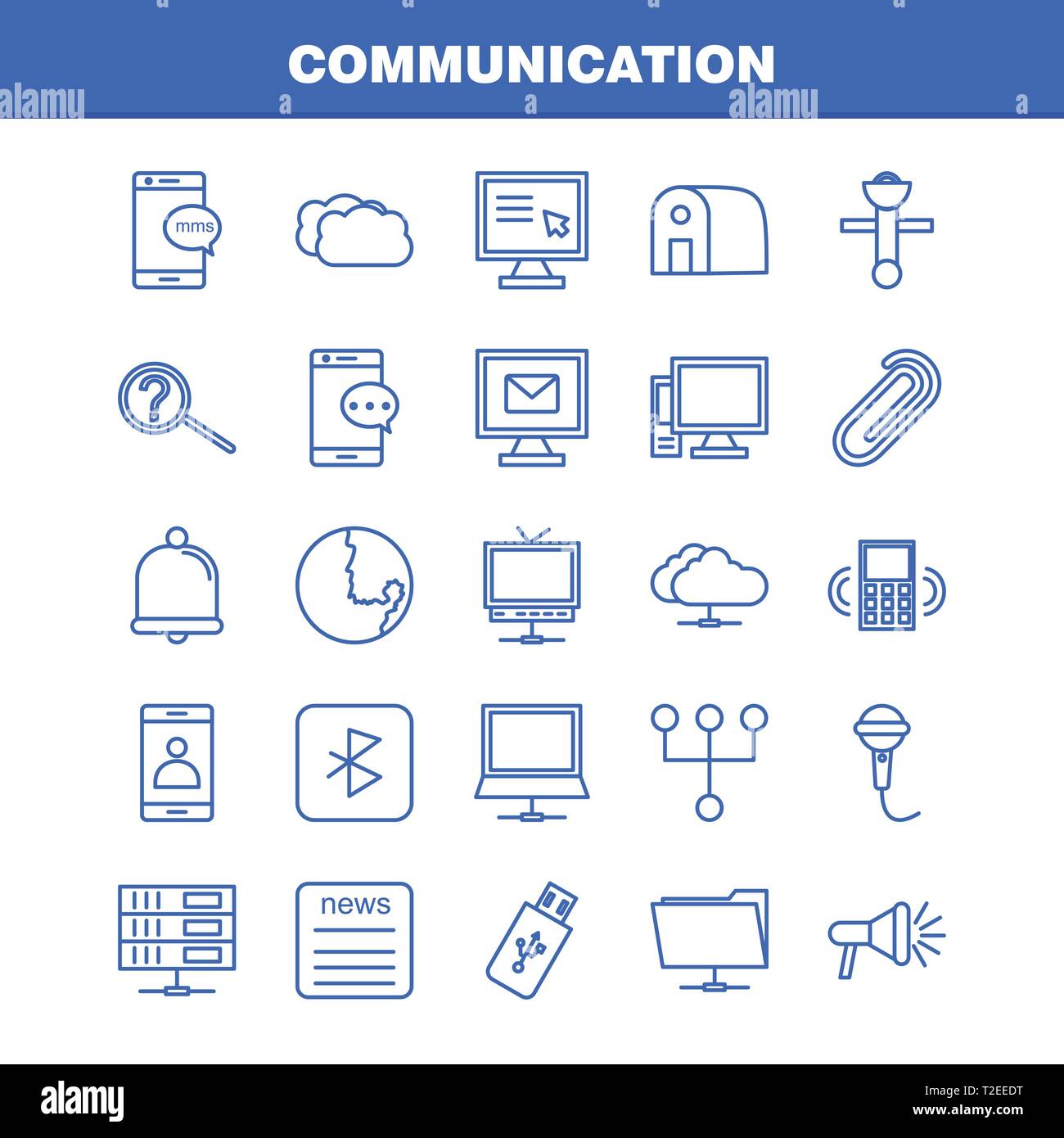 Les icônes de la ligne de communication défini pour l'infographie ...