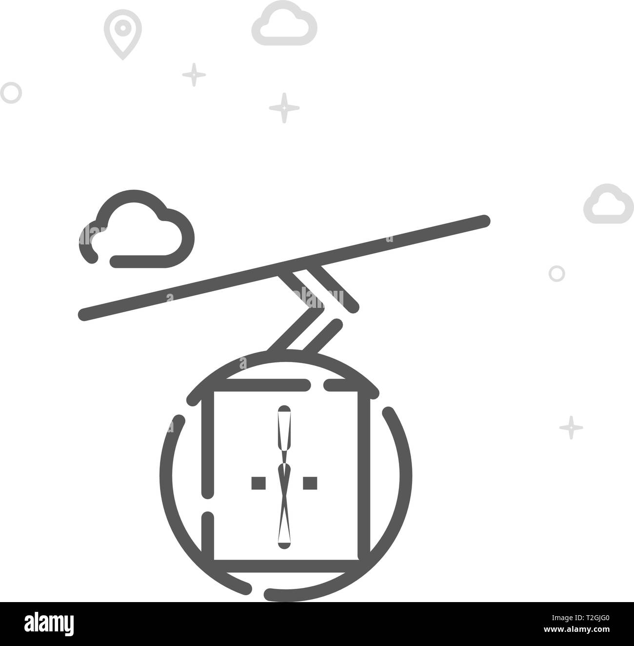 Remontées Mécaniques, cabine téléphérique, l'icône de la ligne du ...