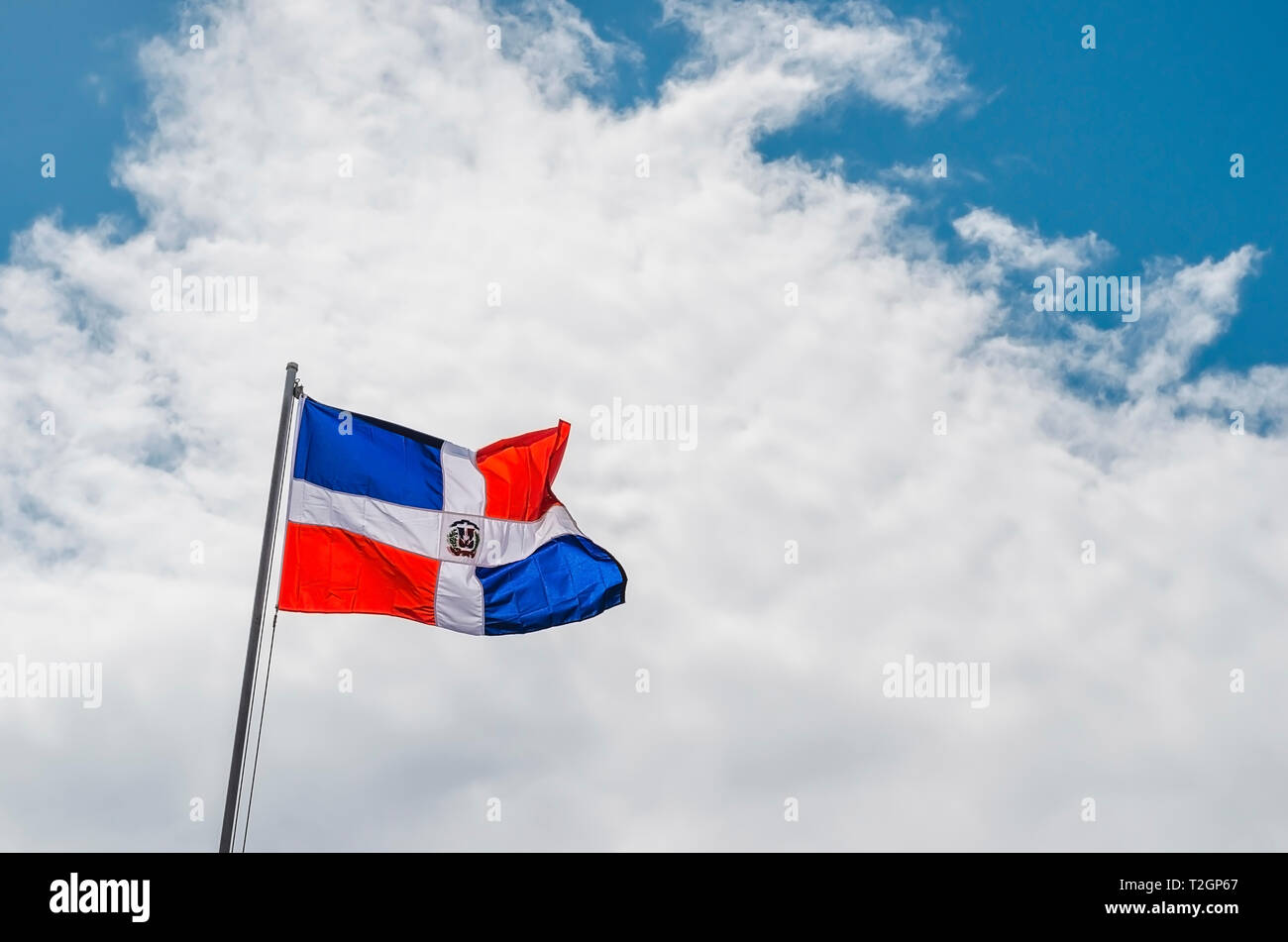 Drapeau symbole dominicain Banque de photographies et d’images à haute résolution - Alamy