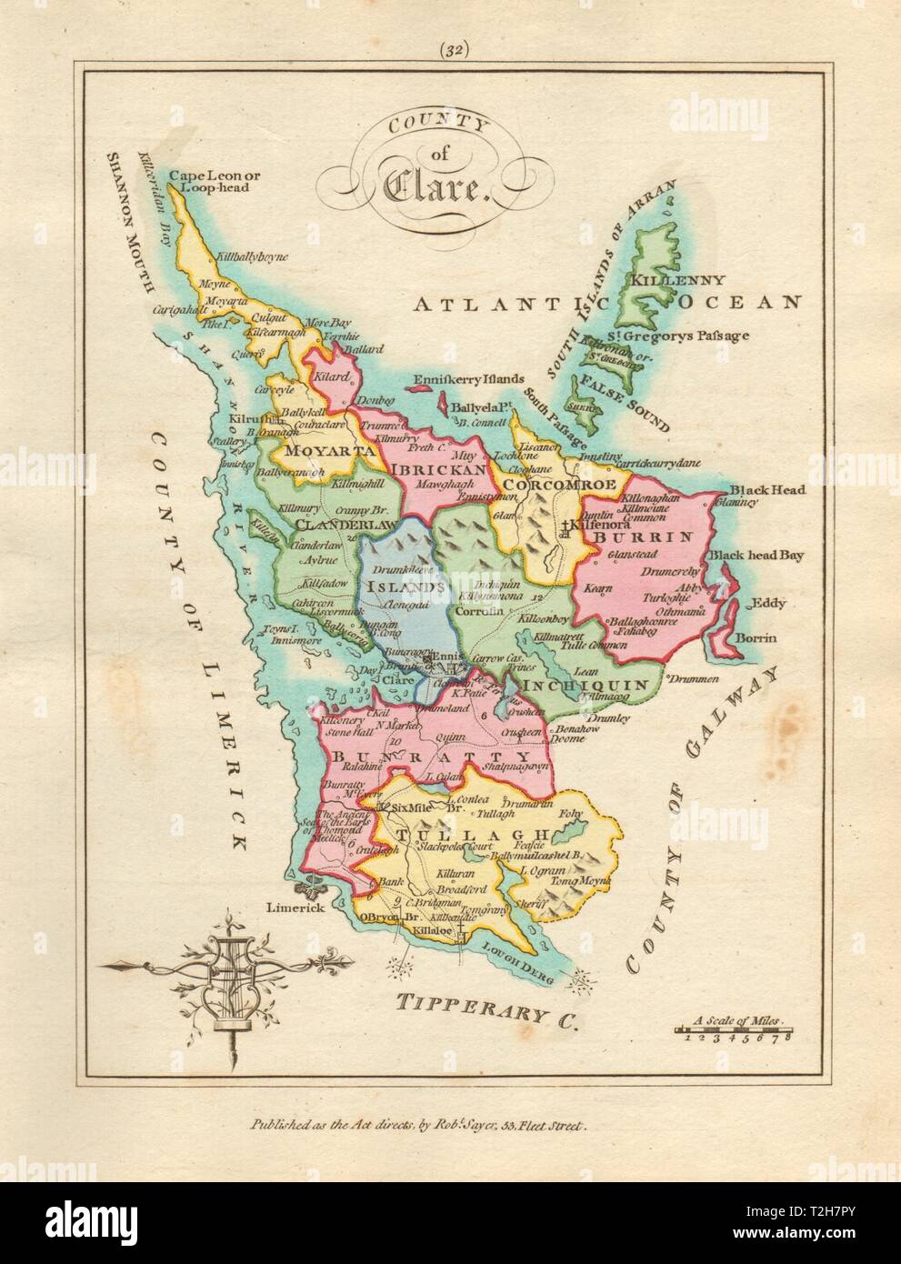 County clare antique county map Banque de photographies et d’images à ...