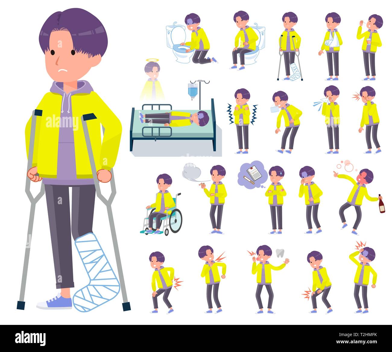 Man vomiting toilet Banque d'images vectorielles - Alamy