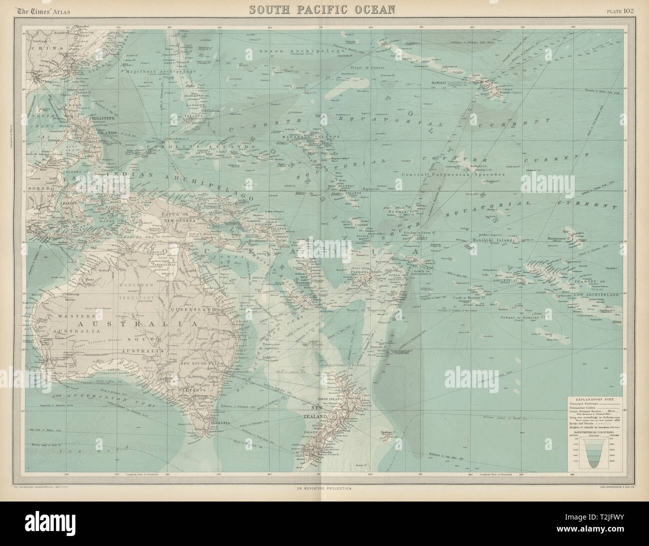 Carte de l'océan pacifique sud Banque de photographies et d’images à ...