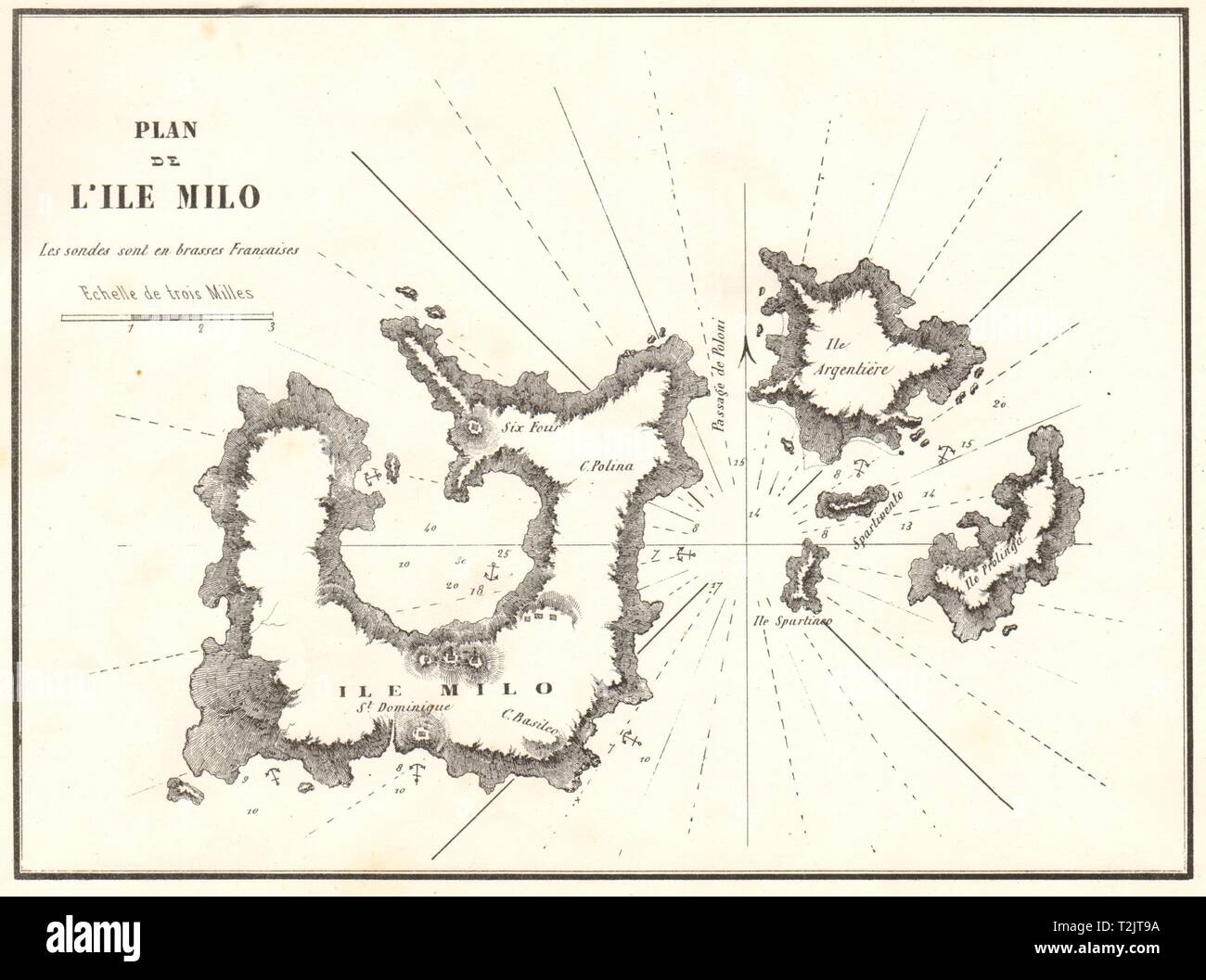 Ile de milos carte maps Banque de photographies et d’images à haute ...