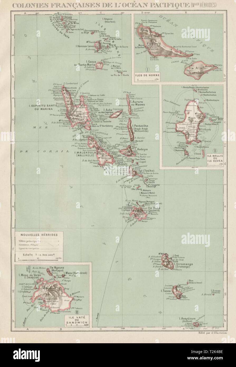 Map of the new hebrides Banque de photographies et d’images à haute ...