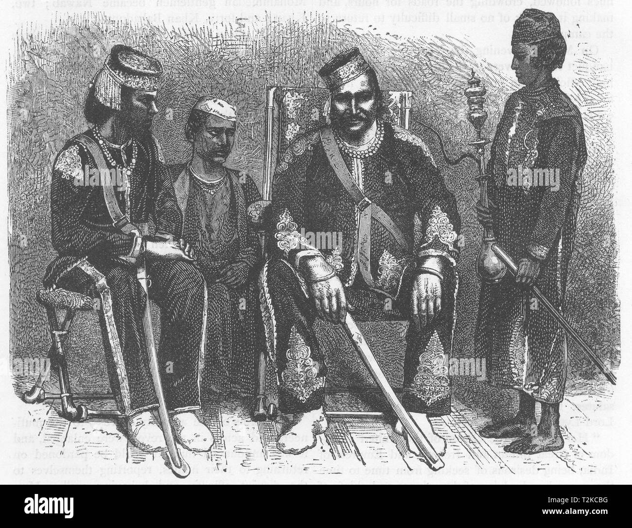 L'Inde. Le Rajah de Pannah et ses fils c1880 ancienne imprimer photo ...