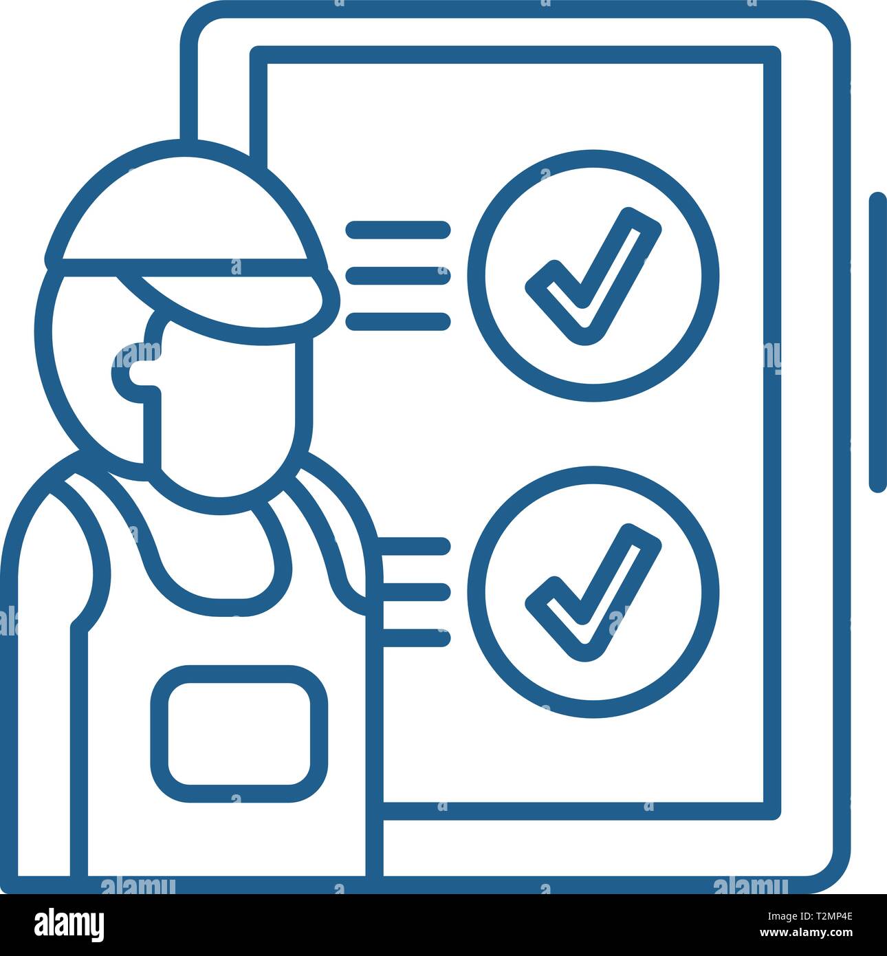 La ligne d'inspection technique concept icône. Inspection technique ...