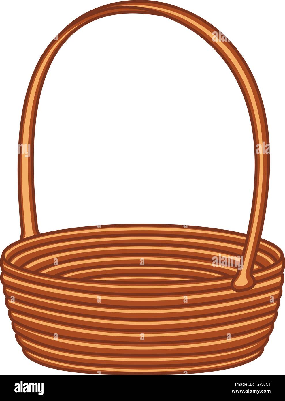 Cartoon coloré panier en osier vide. Eco ferme sac. Sur le thème de ...