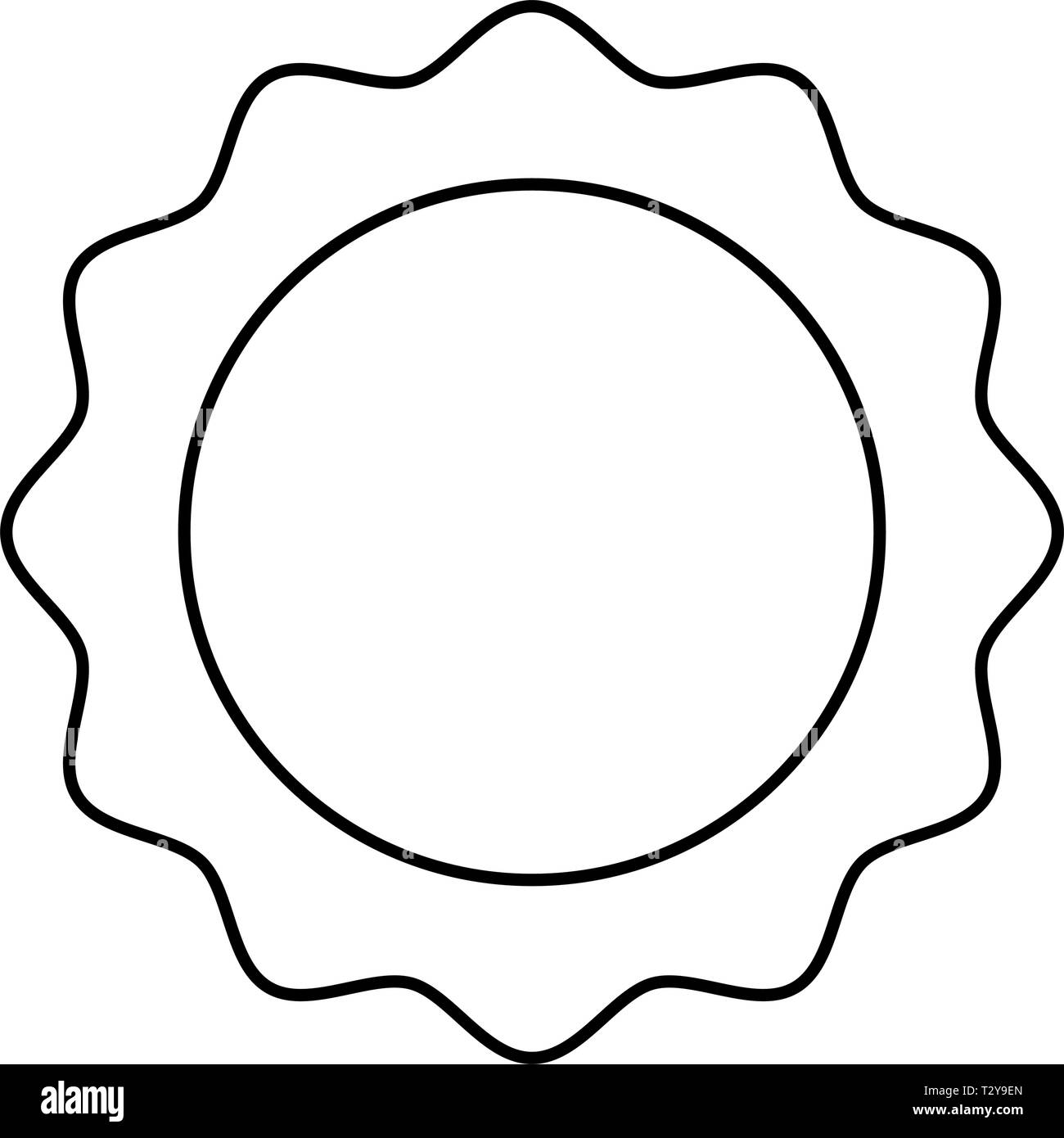 Étiquette ronde modèle vierge sur fond blanc contour vector ...