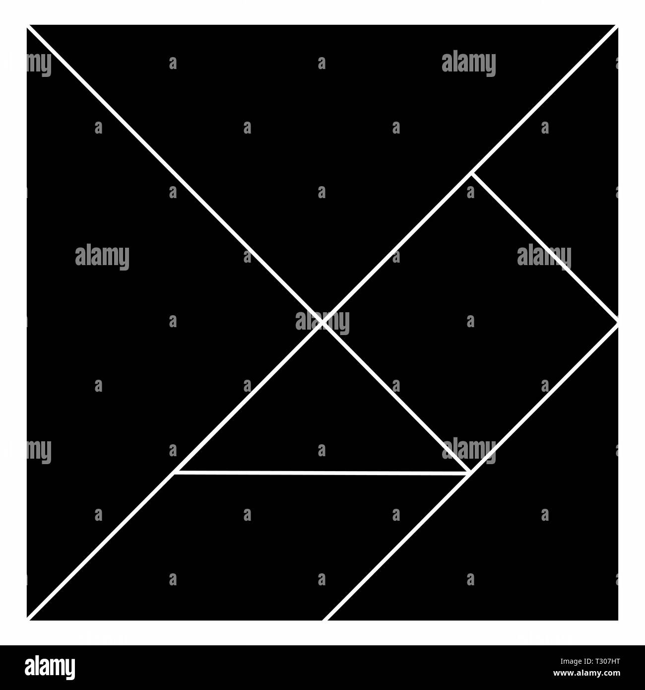 Pièces Tangram noir illustration sur fond blanc Image Vectorielle Stock ...