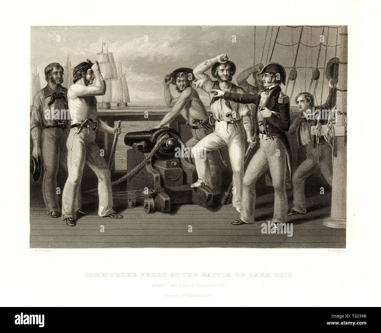 Bataille du Lac Érié, de la guerre de 1812, le Commodore Perry a ...