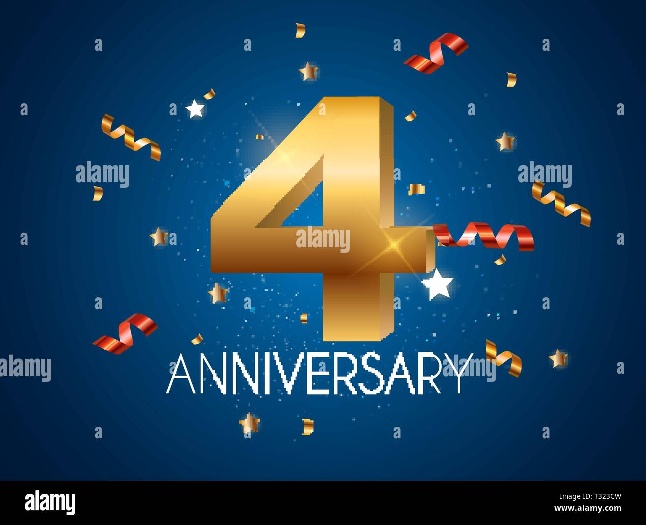 Anniversaire 4 ans Banque d'images vectorielles - Alamy